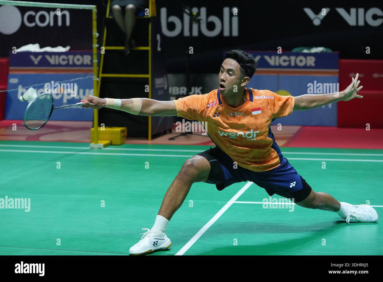 Indonesia's Alwi Farhan plays against Japan's Yushi Tanaka during their ...