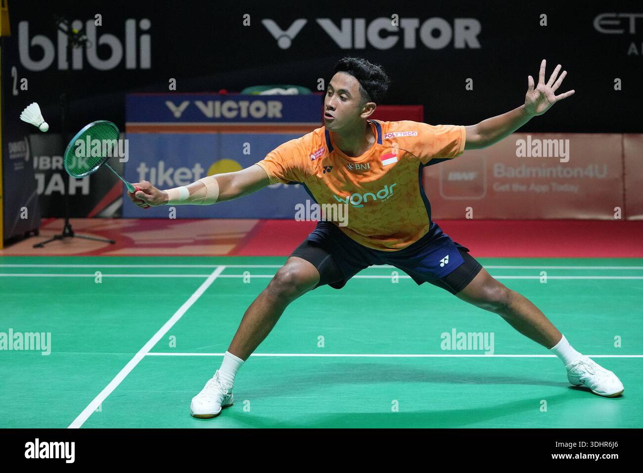 Indonesia's Alwi Farhan plays against Japan's Yushi Tanaka during their ...