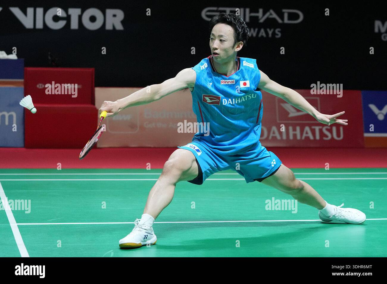 Japan's Yushi Tanaka plays against Indonesia's Alwi Farhan during their ...