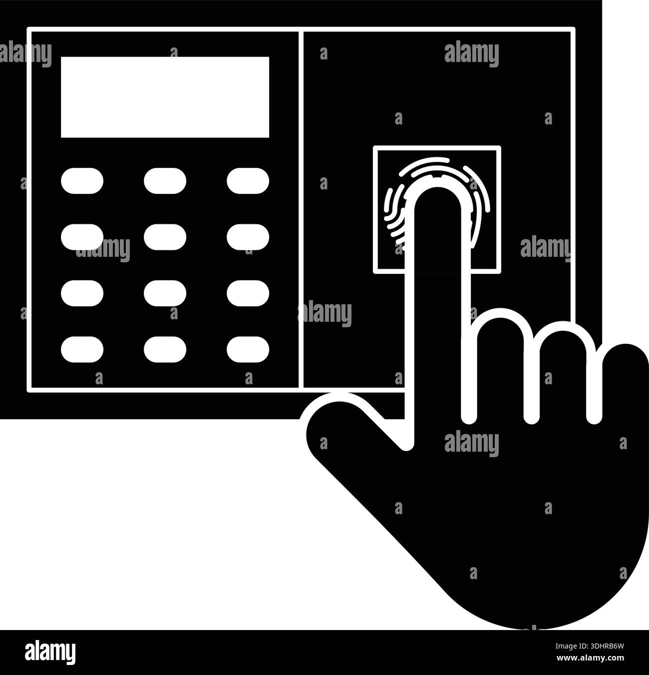 Fingerprint Biometric Scanner Icon Secure Digital Access Control System ...