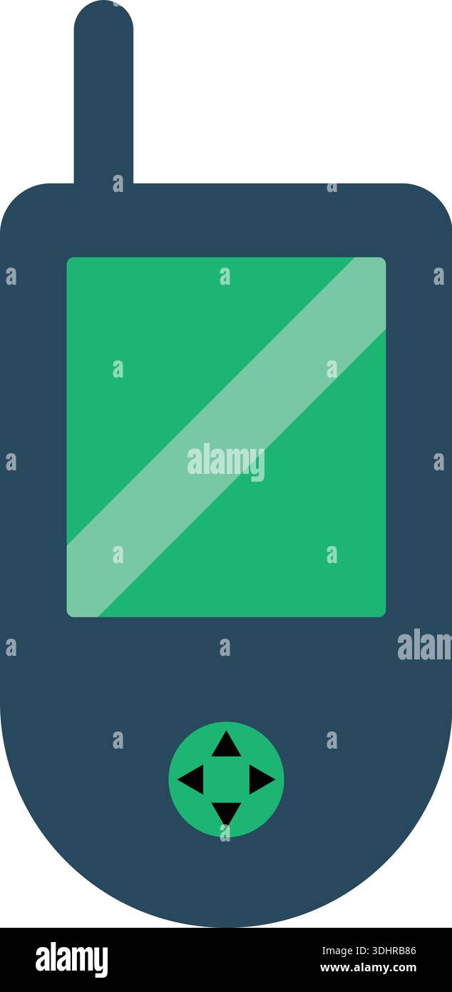 Handheld GPS Device Icon with Green Screen and Directional Buttons ...