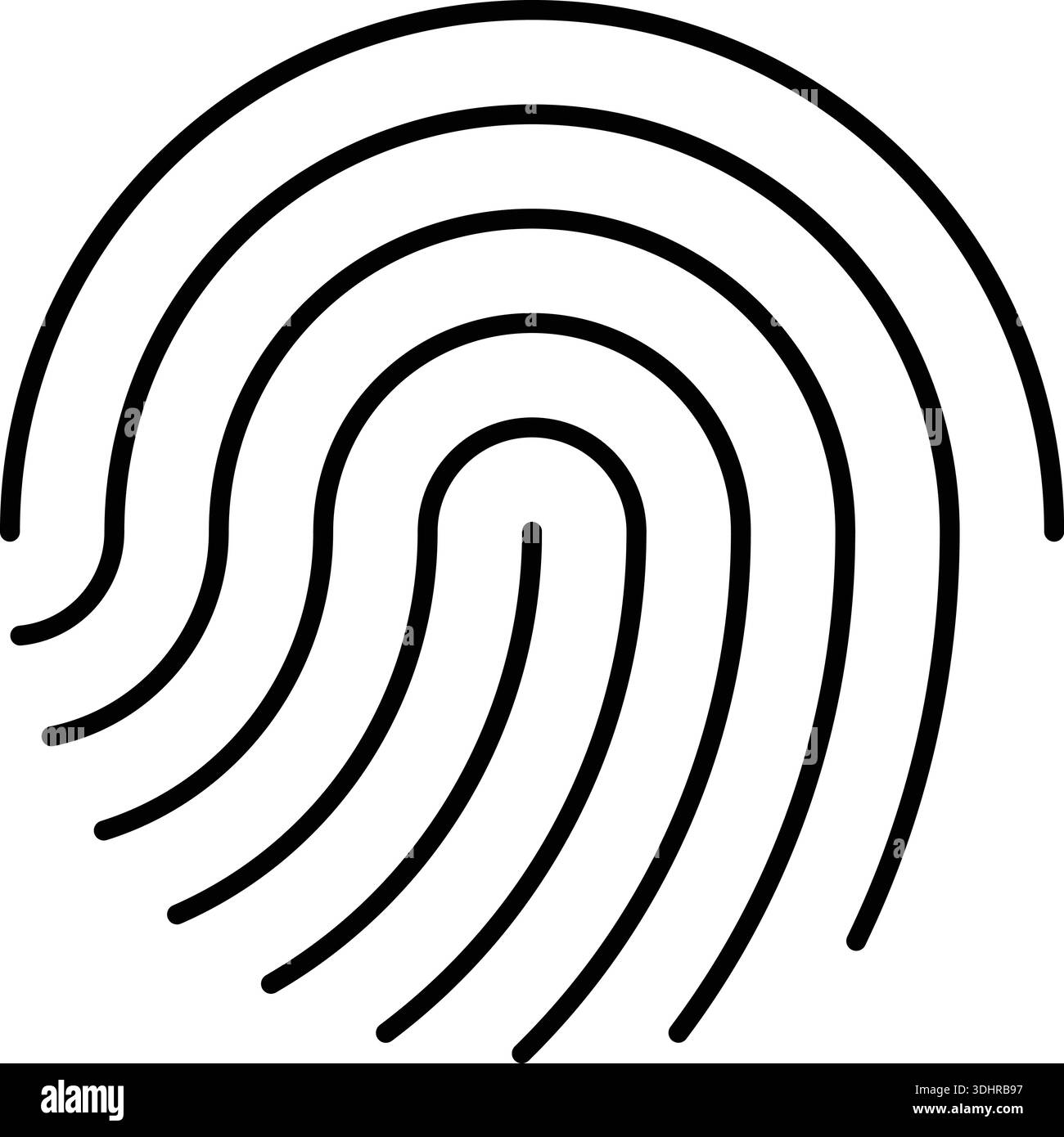 Fingerprint Scan Icon Line Art for Biometric Identity Verification and ...