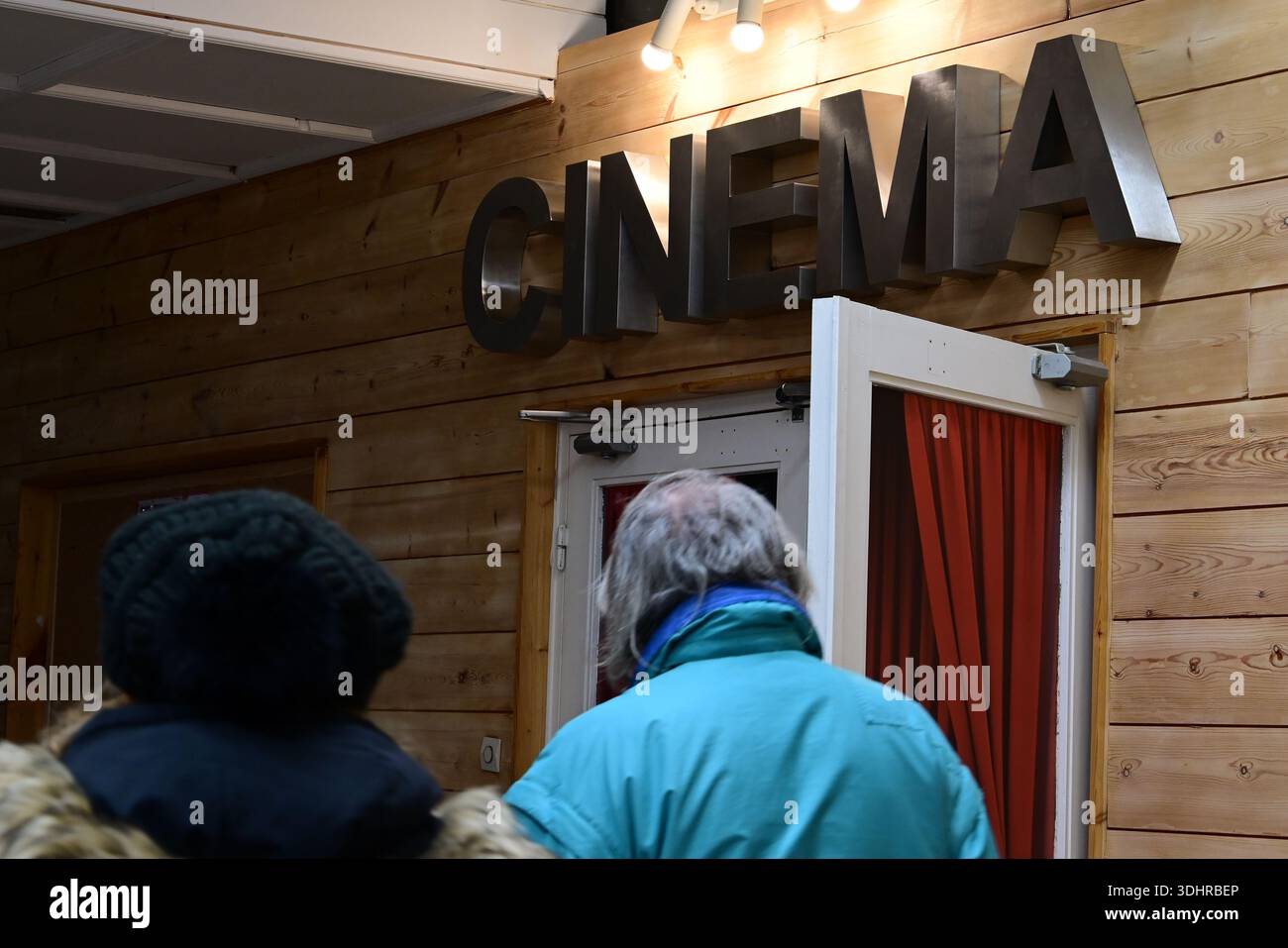 People seen going into a movie theater in the Alpe d'Huez ski resort ...