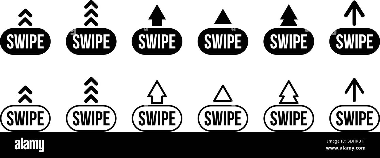 Swipe Up Button Set with Arrows for Social Media Stories and Mobile App ...