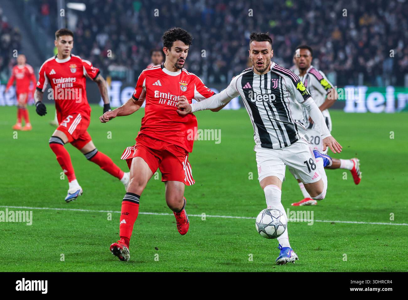 Filip Kostic of Juventus FC seen in action during UEFA Champions League ...