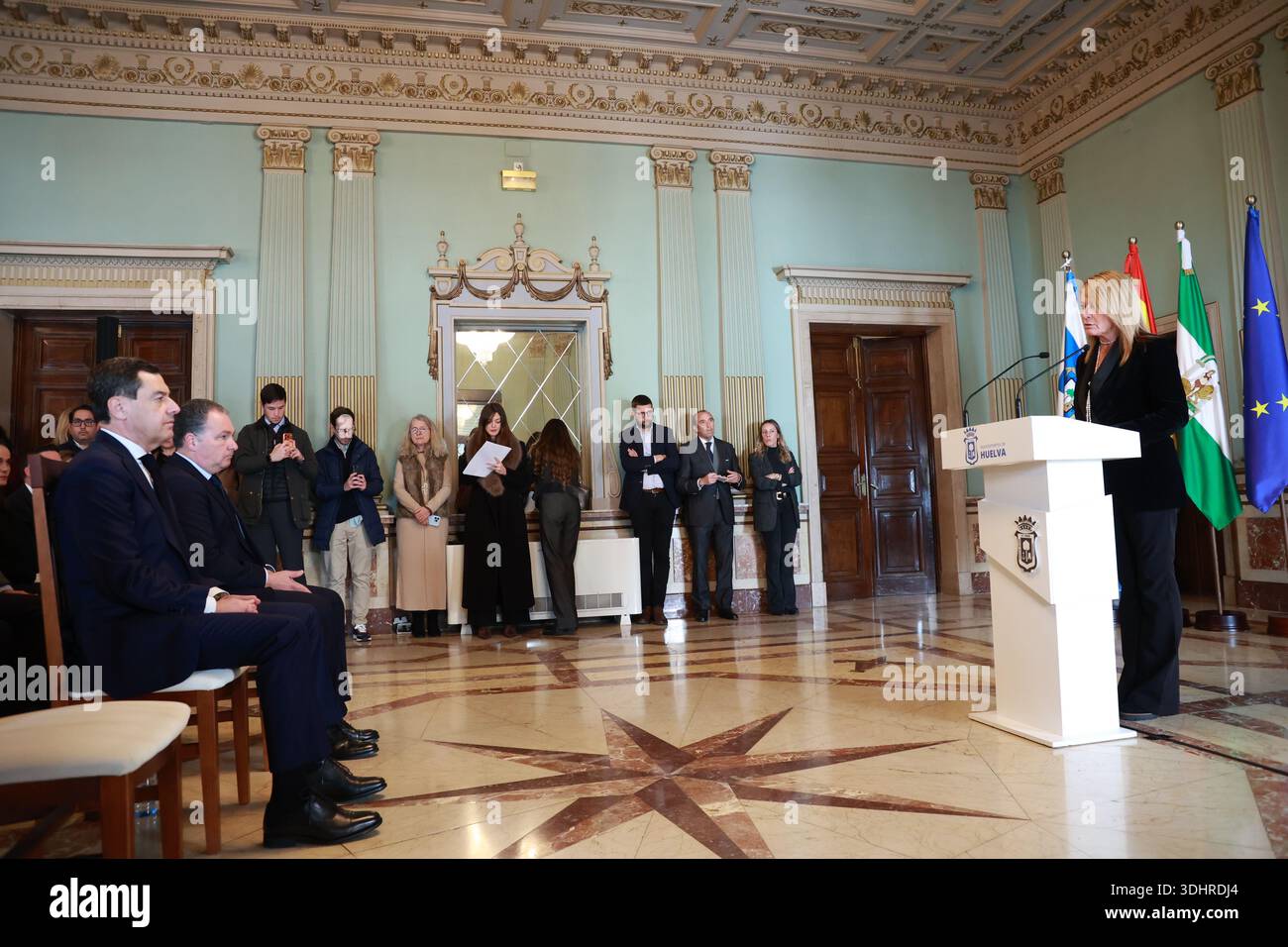 The Mayoress of Huelva, Pilar Miranda, takes part in the institutional ...