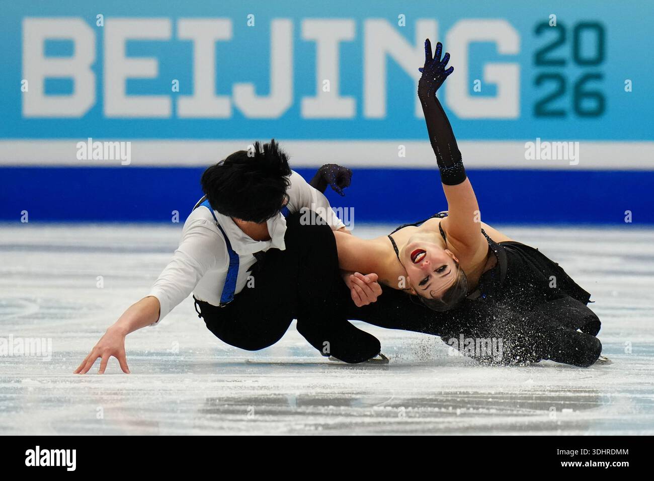 Jamie Fournier and Everest Zhu, of Canada compete during the Ice Dance ...