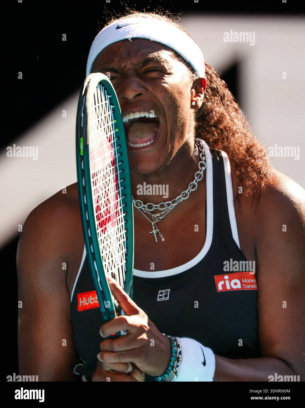 Melbourne, Australia. 23rd Jan, 2026. Hailey Baptiste (USA) is in ...