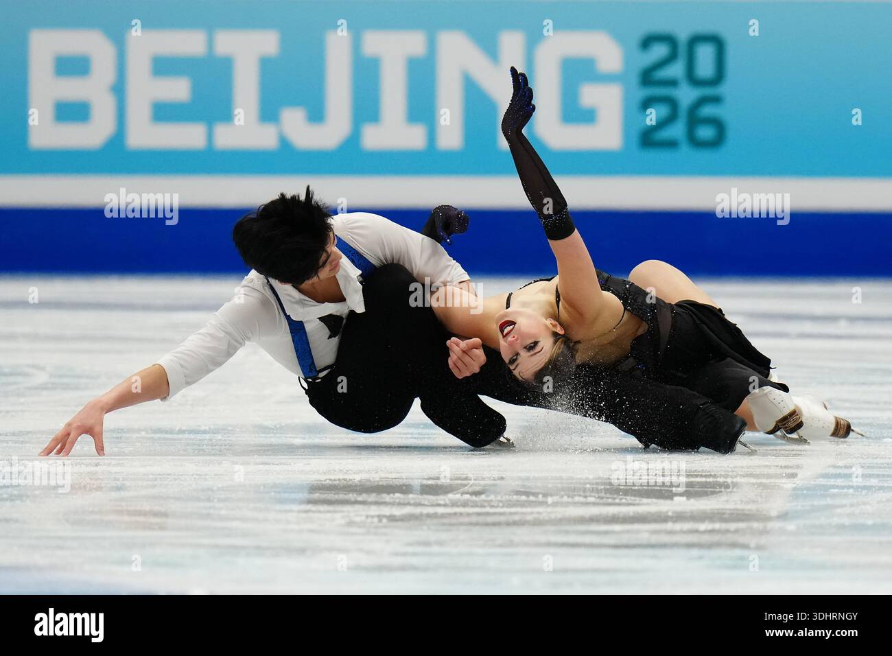 Jamie Fournier and Everest Zhu, of Canada compete during the Ice Dance ...
