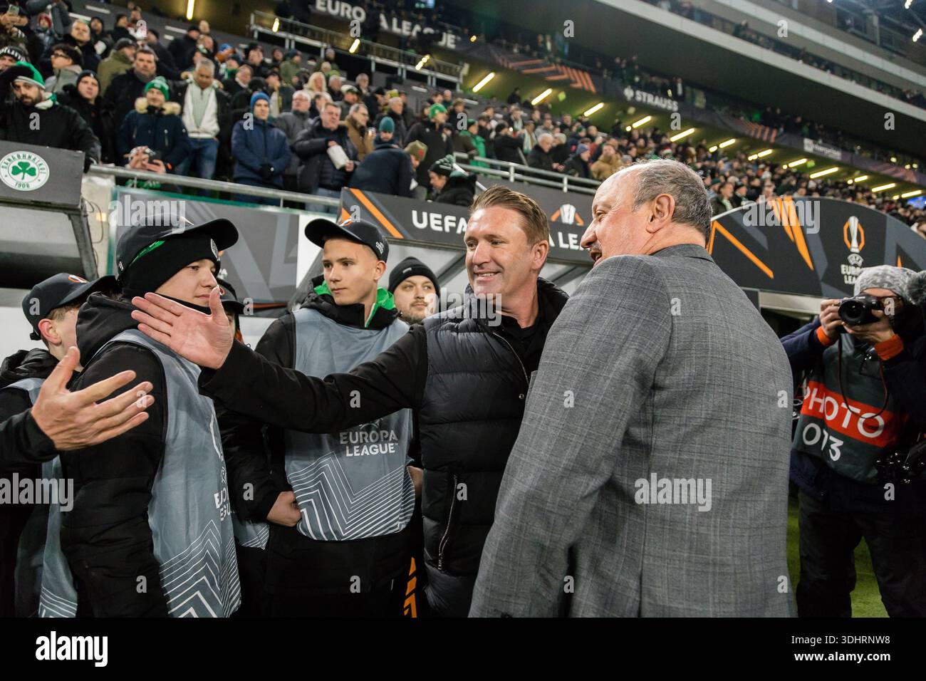 Budapest, Hungary. 22nd, January 2026. Head coach Robbie Keane (L) of ...
