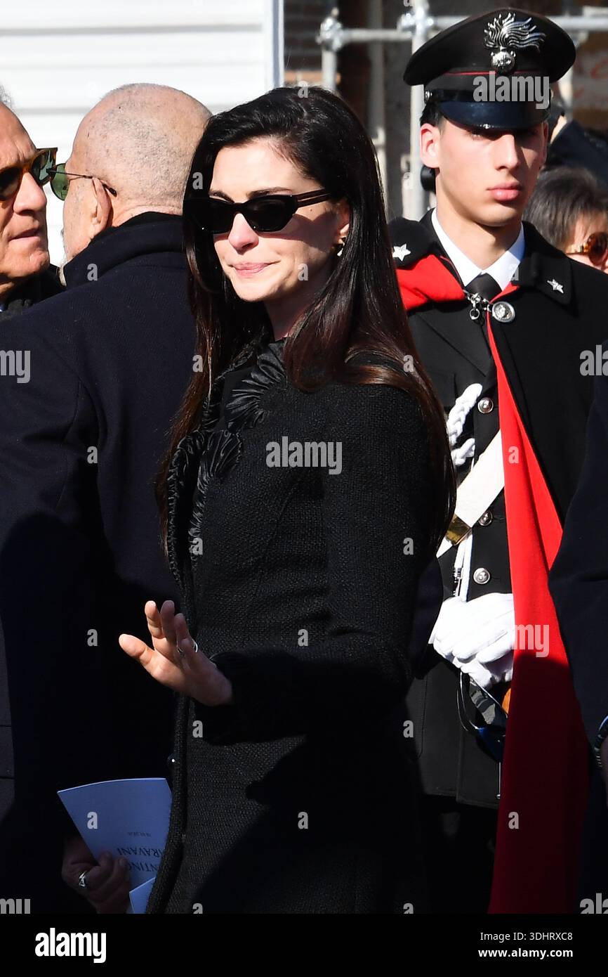 Rome, Death of Valentino Garavani - Funeral - Pictured: Anne Hathaway ...
