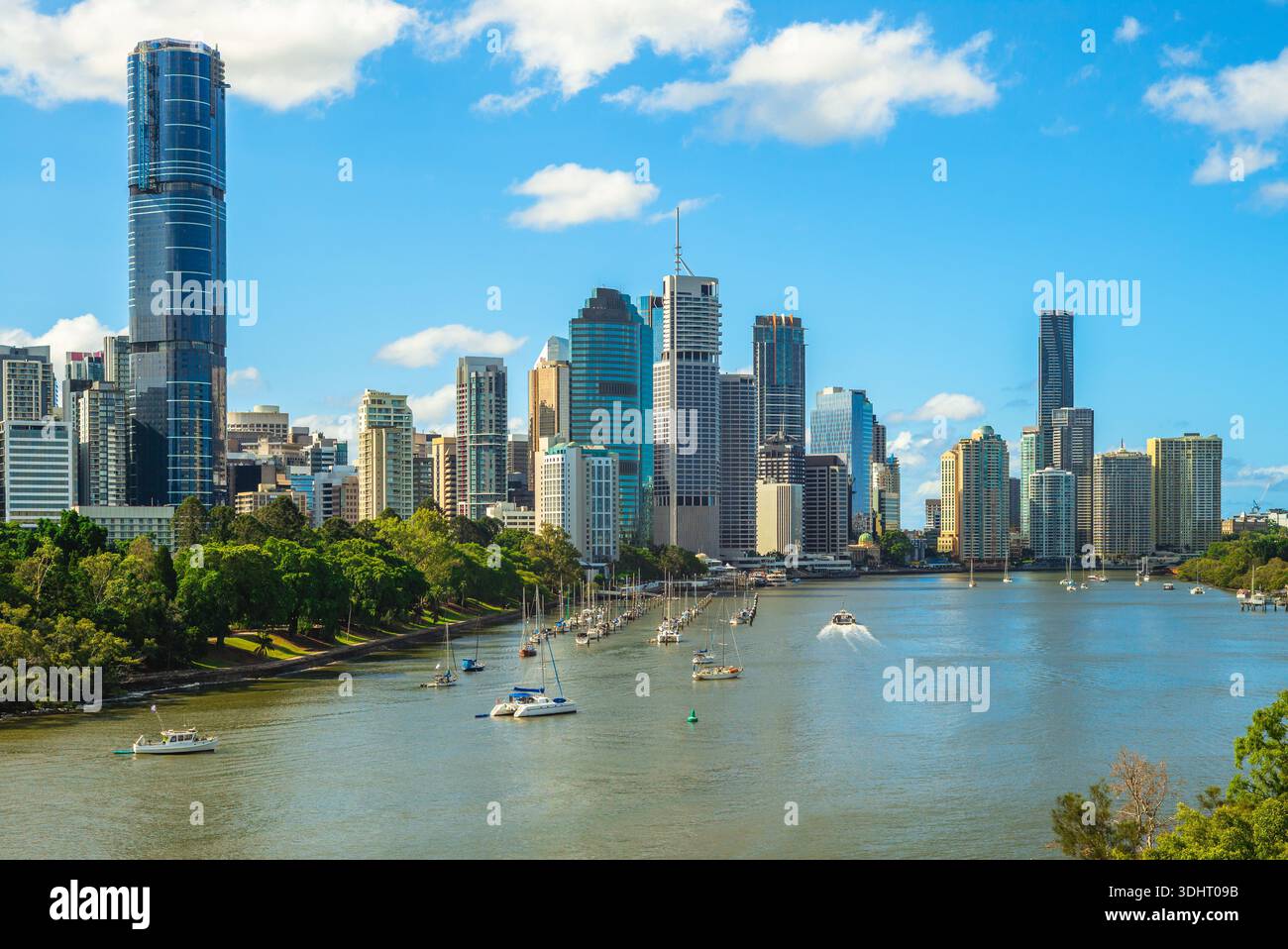 Skyline of Brisbane, the capital and largest city of the state of ...