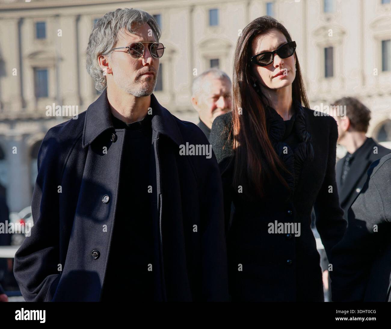 Anne Hathaway, Adam Schulman attend the fashion designer Valentino’s ...