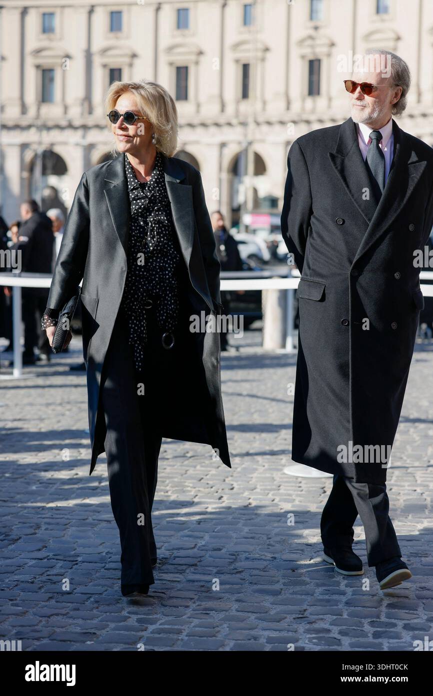 Guest attend the fashion designer Valentino’s funeral, held at the ...