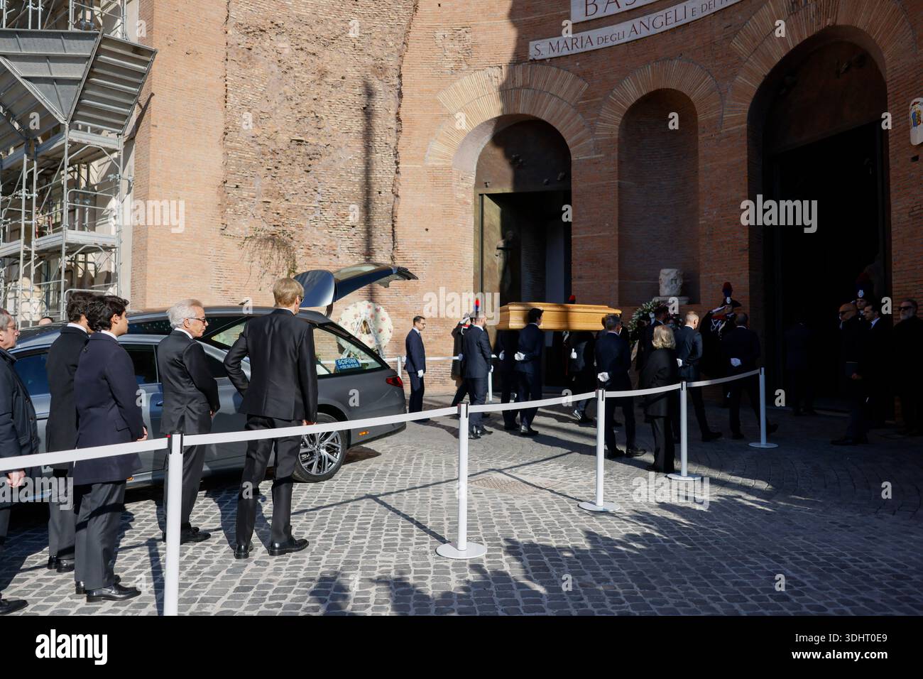 coffin arrives to fashion designer Valentino’s funeral, held at the ...