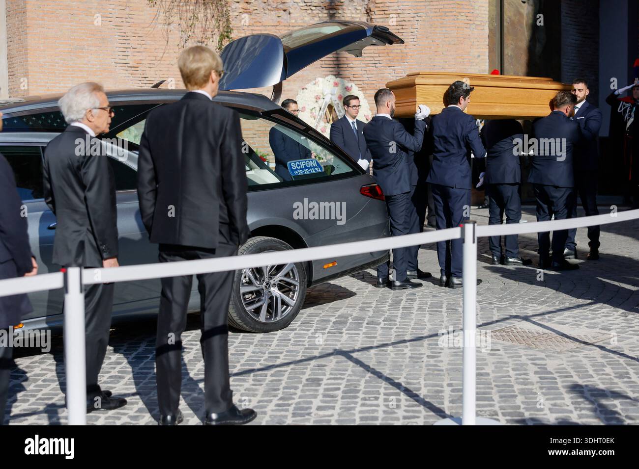 coffin arrives to fashion designer Valentino’s funeral, held at the ...
