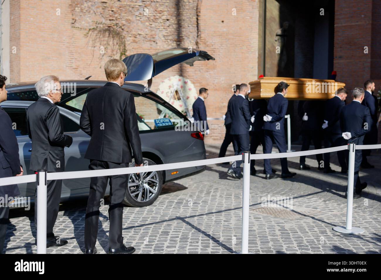 coffin arrives to fashion designer Valentino’s funeral, held at the ...