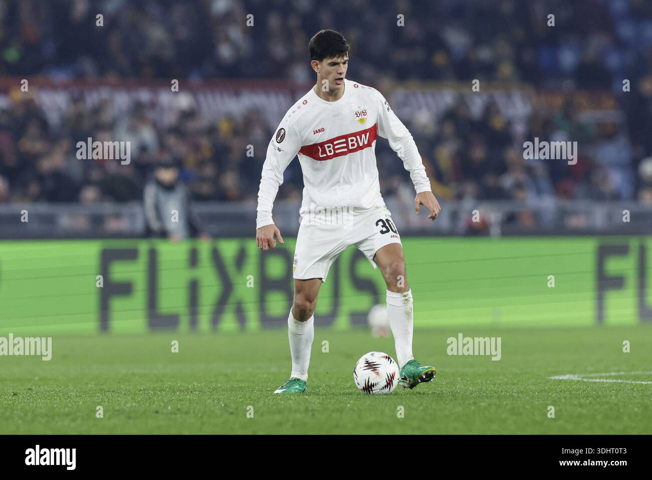 Stuttgart's Spanish midfielder Chema Andres controls the ball during ...