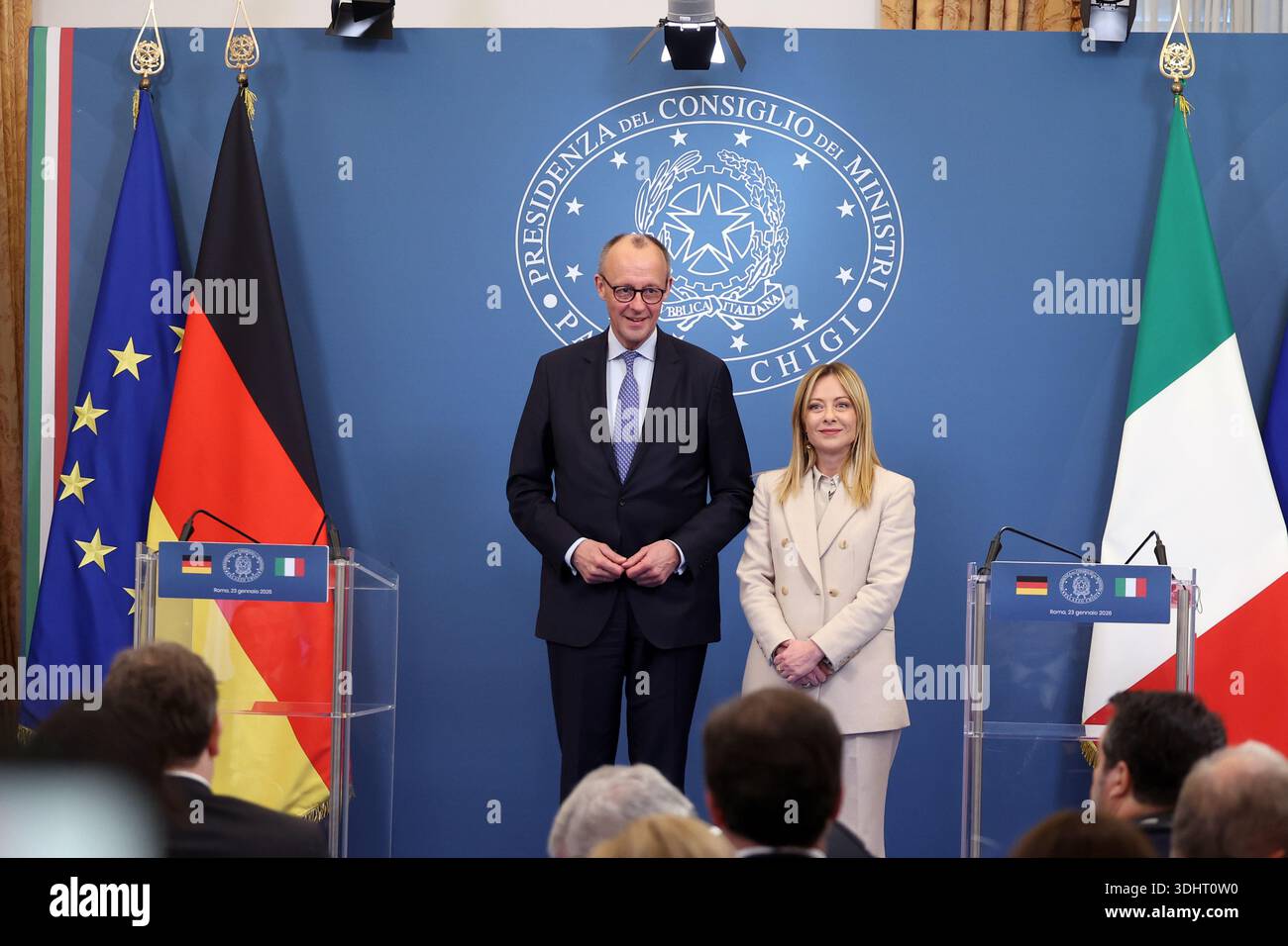 Rome, Italy, January 23, 2026: Prime Minister Giorgia Meloni ...