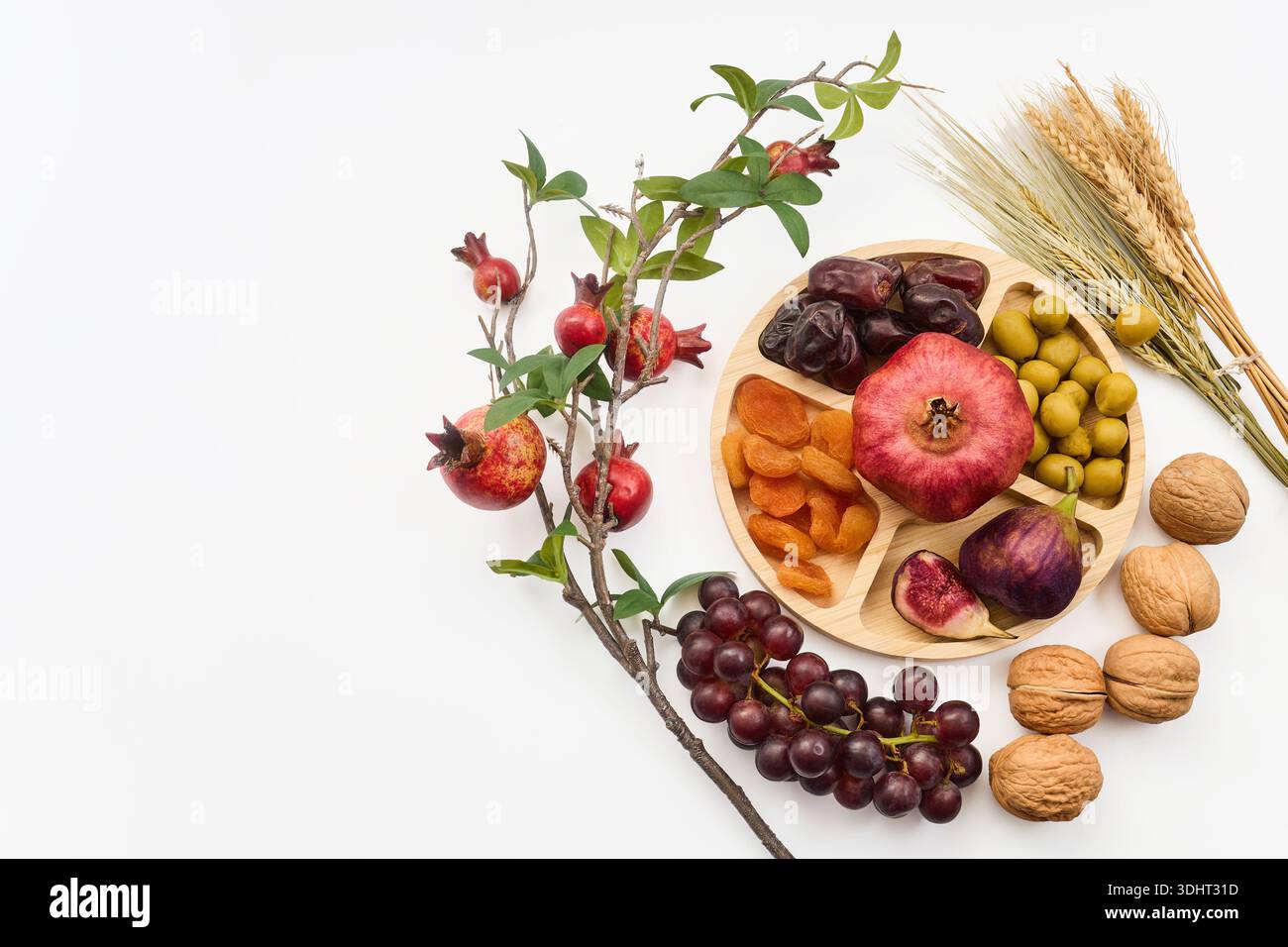 Tu bishvat celebration featuring seven species fruits Stock Photo - Alamy