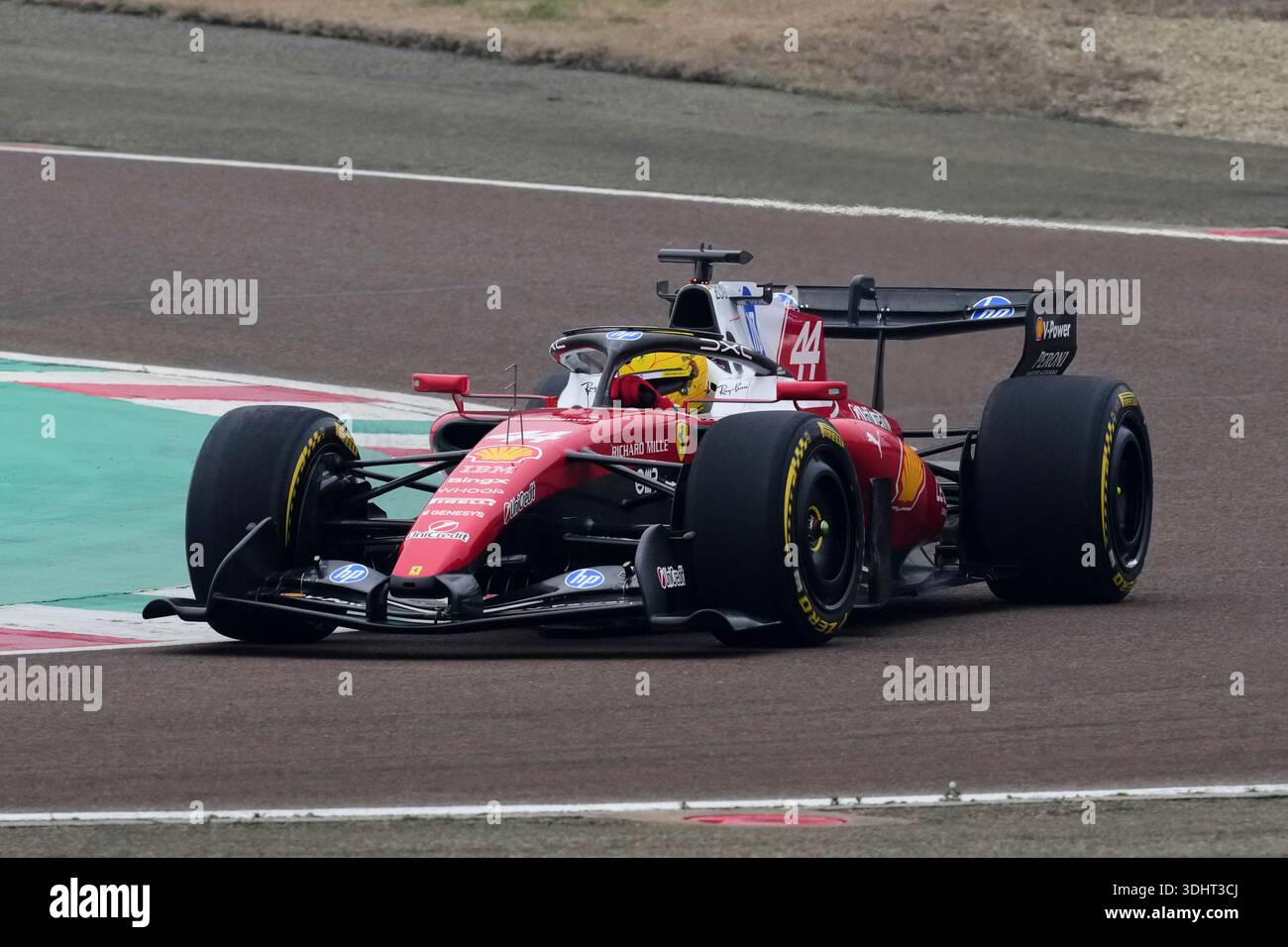 Britain's Lewis Hamilton steers his Ferrari Formula One SF-26 at the ...