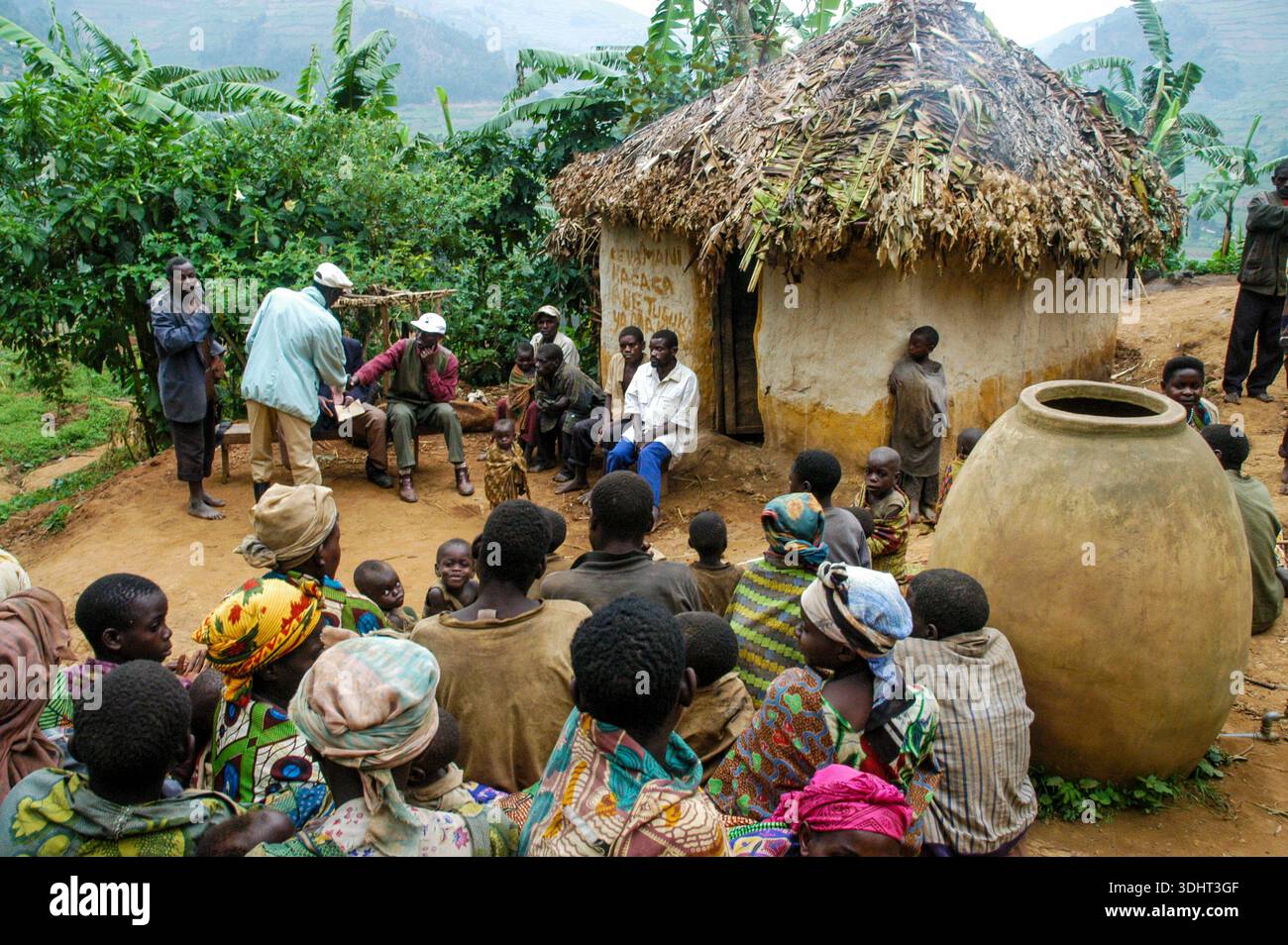 A Batwa (Pygmy) homestead in Kyevu, Kabale, Uganda, showcasing ...
