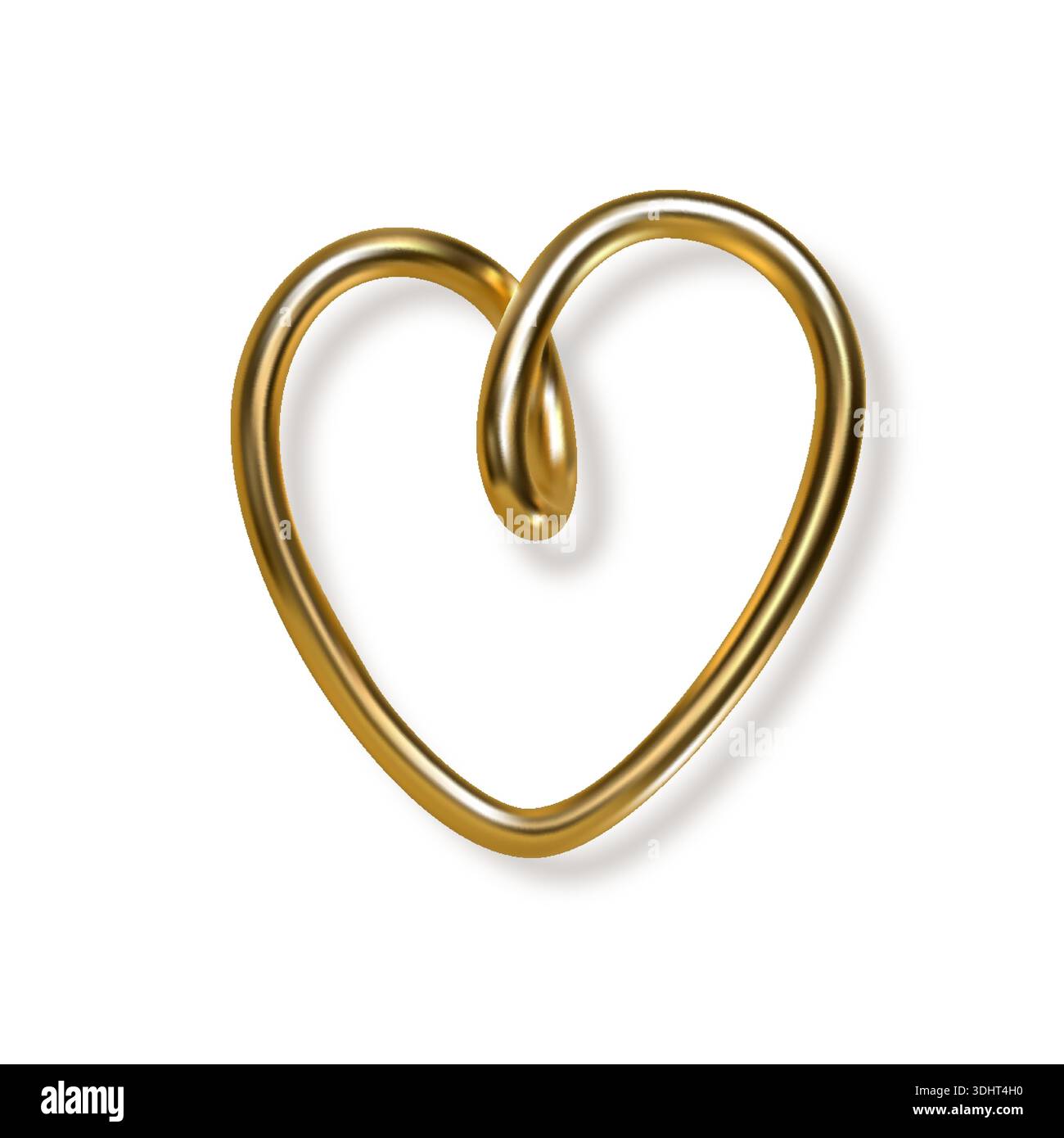 3d gold hand written heart with shadow Stock Vector Image & Art - Alamy