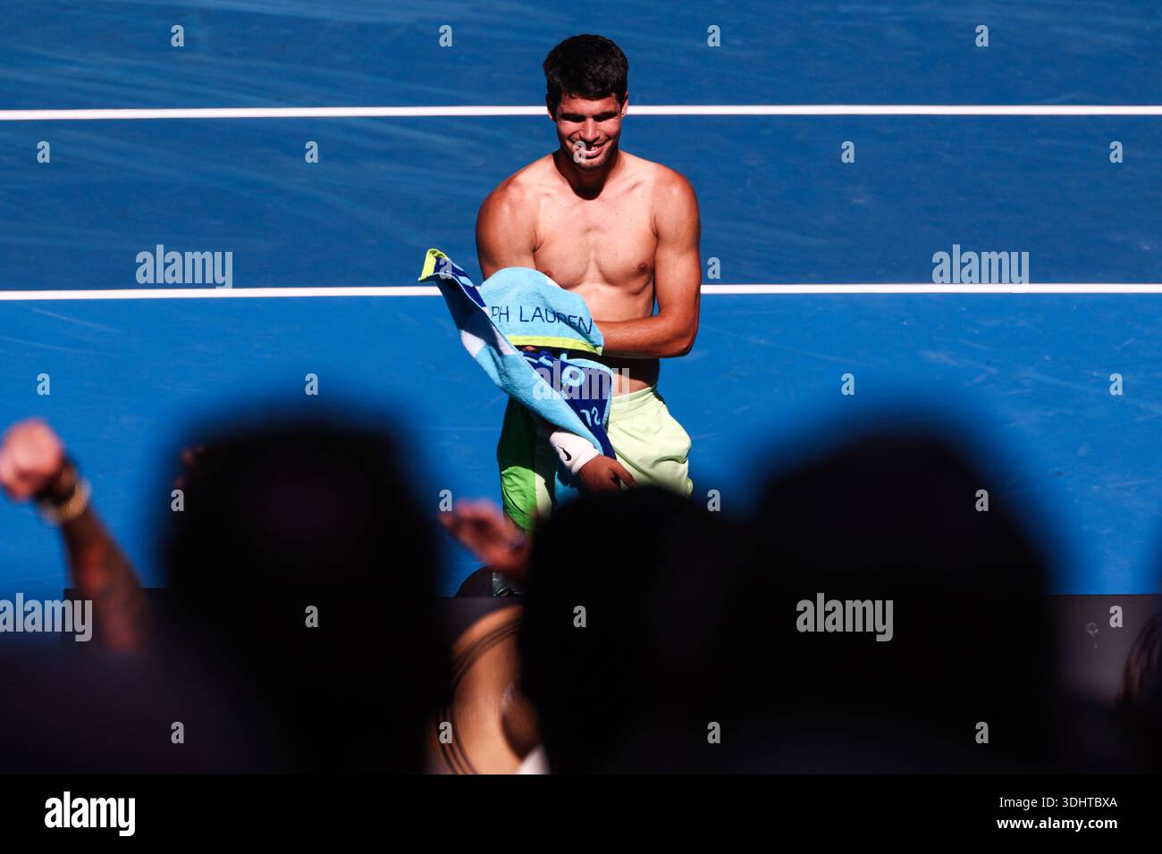 Carlos ALCARAZ of Spain during the Australian Open, at Melbourne Park ...