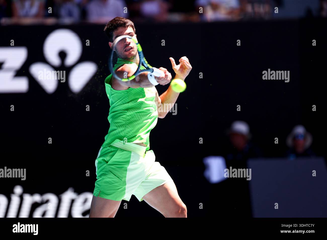 Carlos ALCARAZ of Spain during the Australian Open, at Melbourne Park ...