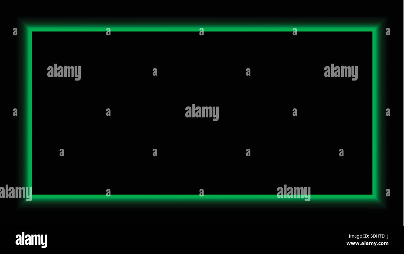 Green Neon Glow Frame on Black Background Stock Vector Image & Art - Alamy