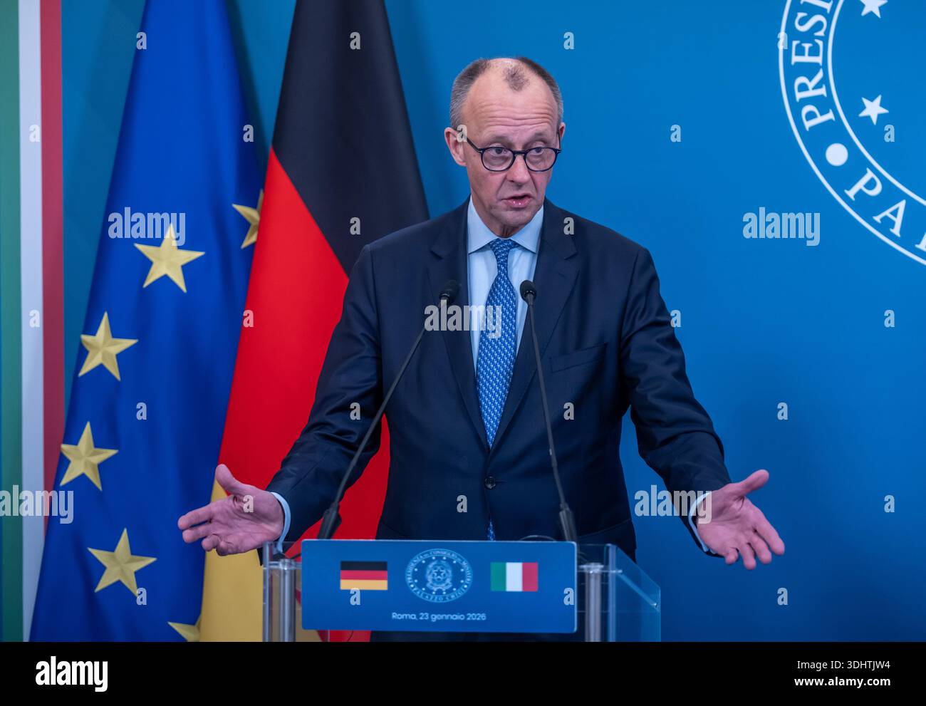 23 January 2026, Italy, Rom: Federal Chancellor Friedrich Merz (CDU ...