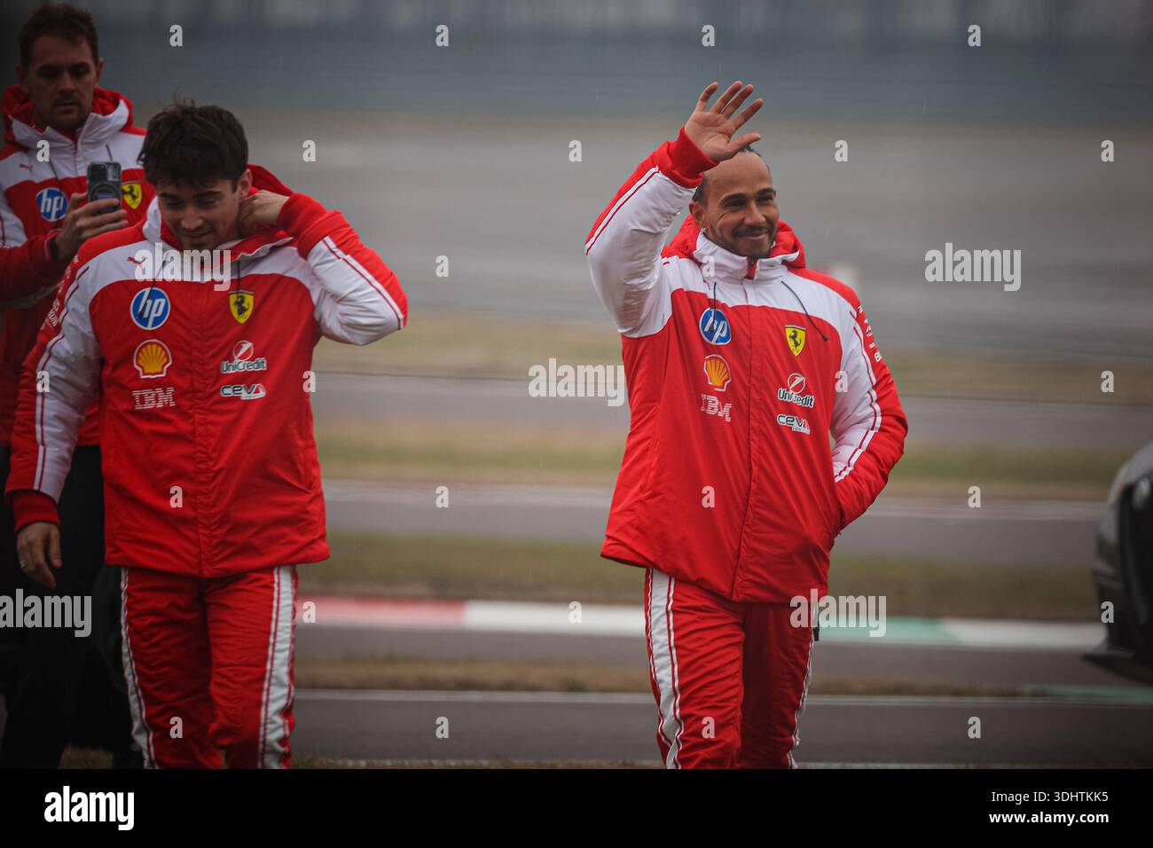 #44 Lewis Hamilton, and #16 Charles Leclerc, Scuderia Ferrari, drives ...