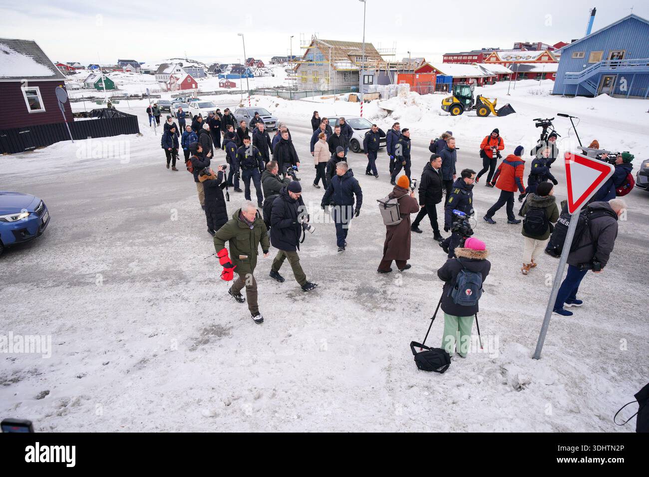 Danish Prime Minister Mette Frederiksen, along with Greenland's Prime ...
