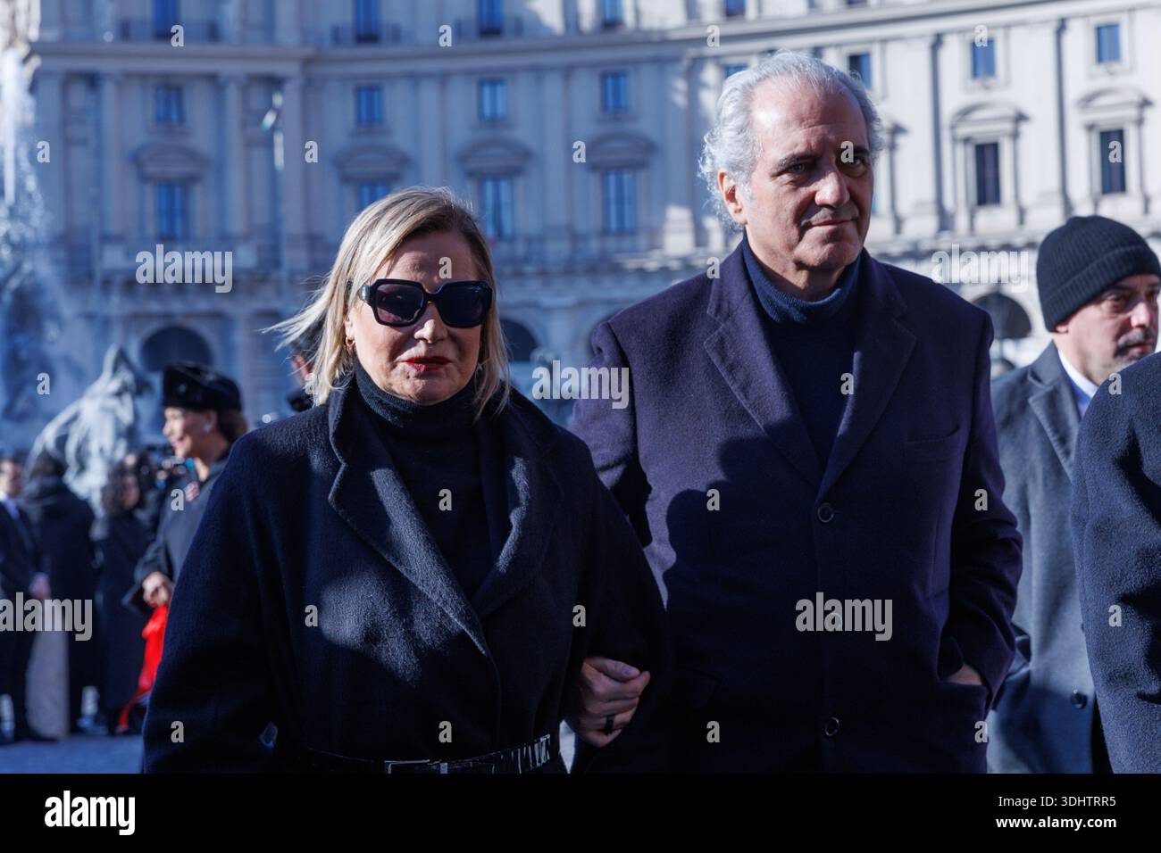 Rome, Italy. 23rd Jan, 2026. Simona Ventura and Giovanni Terzi arrive ...