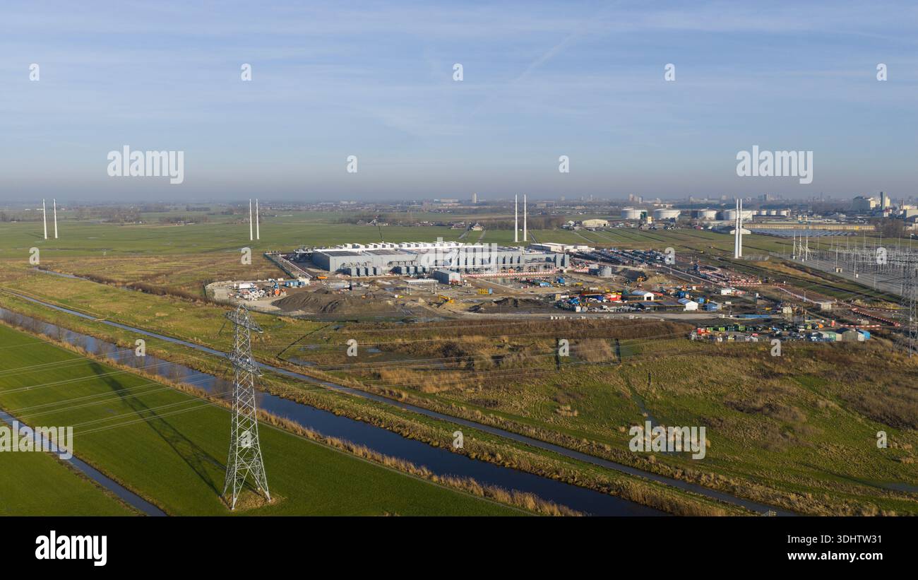 Groningen, Netherlands - 20 January 2026: Aerial view of a vast ...