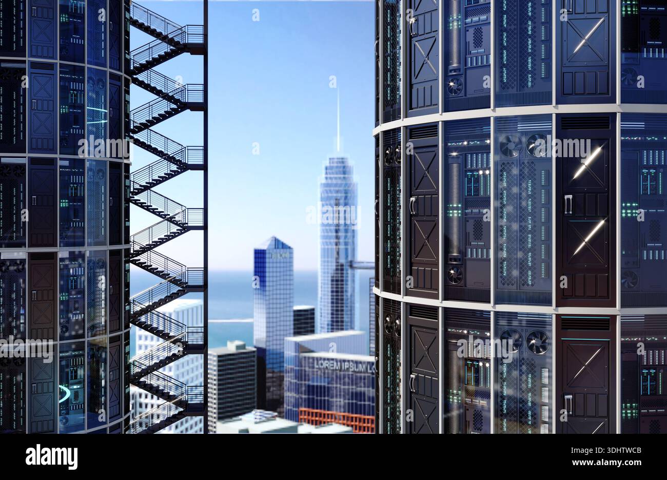 Data center cooling towers hi-res stock photography and images - Alamy