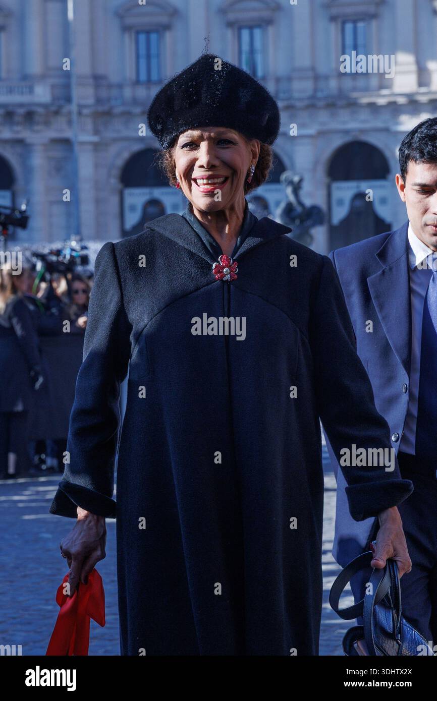Marisella Federici arrives at Valentino Garavani's funeral on January ...