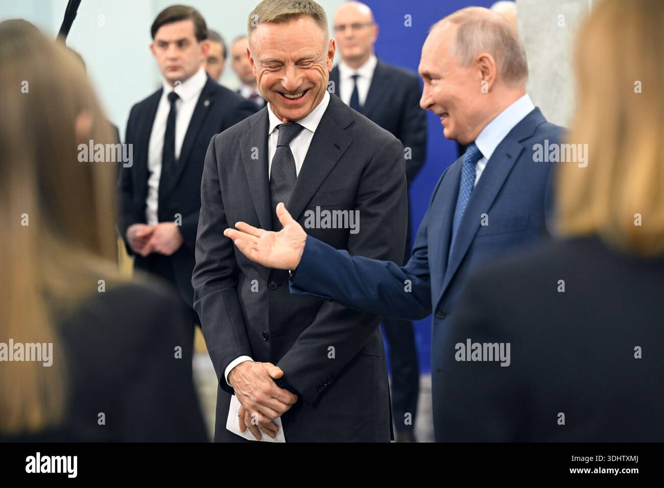 Russian President Vladimir Putin (right) and Rector of the Moscow ...