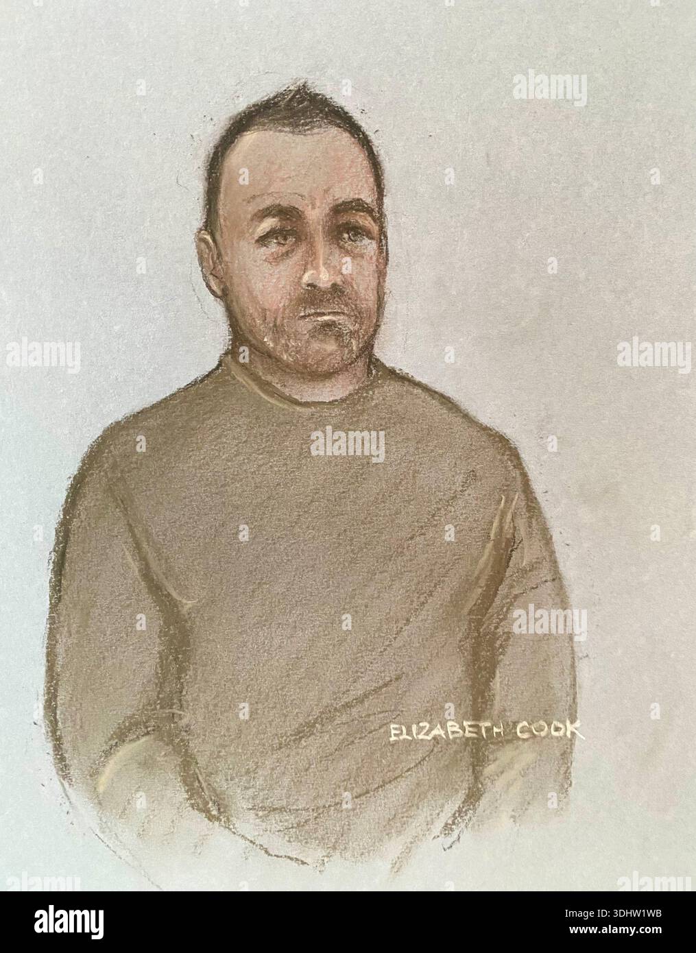 Court artist sketch by Elizabeth Cook of Philip Young appearing at ...