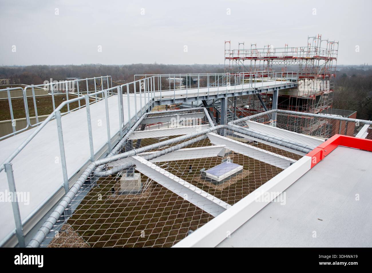23 January 2026, Lower Saxony, Oldenburg: A walkway on the roof of the ...