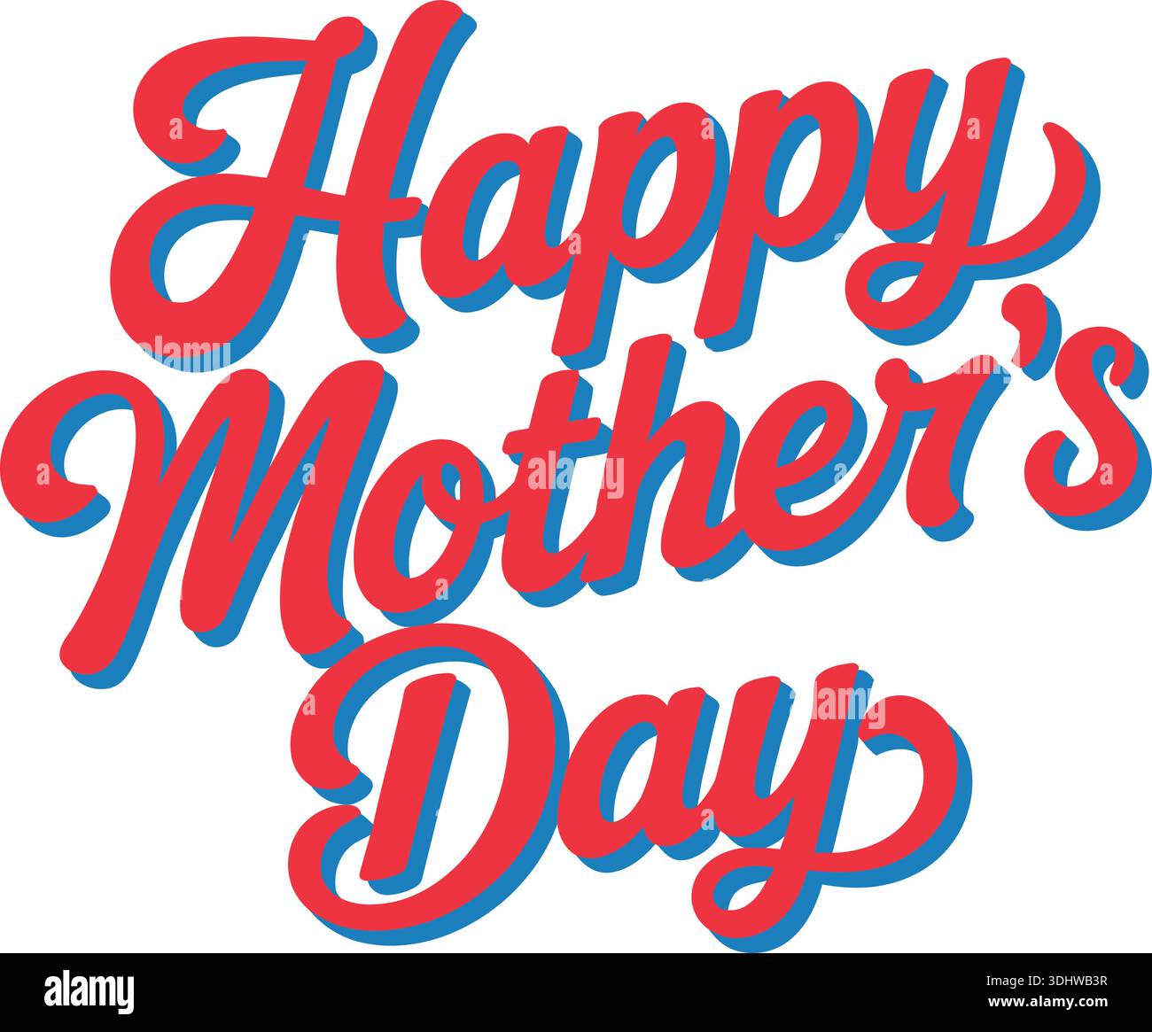 Happy Mother’s Day Colorful Typography Greeting with Bold Script ...