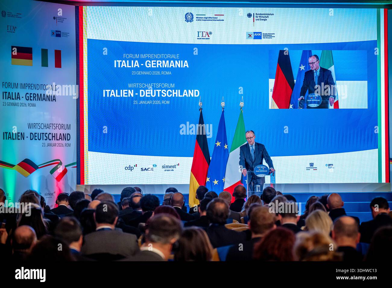 23 January 2026, Italy, Rom: Federal Chancellor Friedrich Merz (CDU ...
