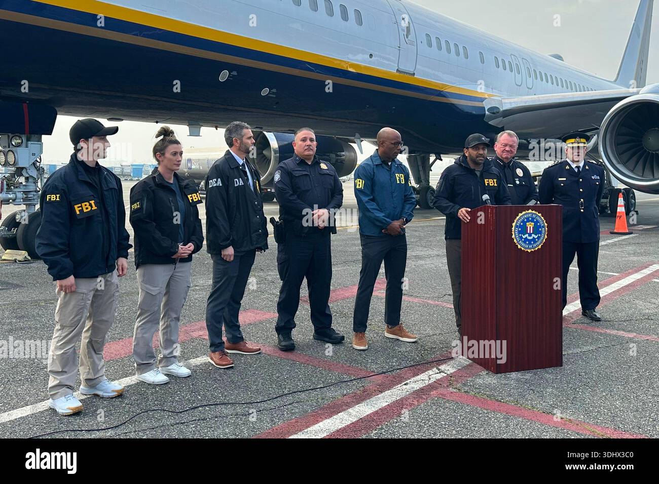FBI Director Kash Patel speaks during a news conference about the ...