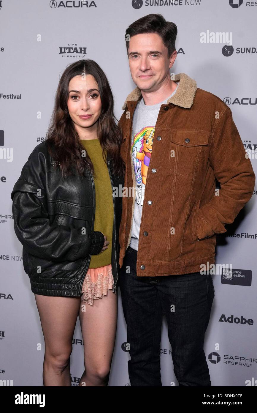 Cristin Milioti and Topher Grace attend the premiere of "Buddy" during ...