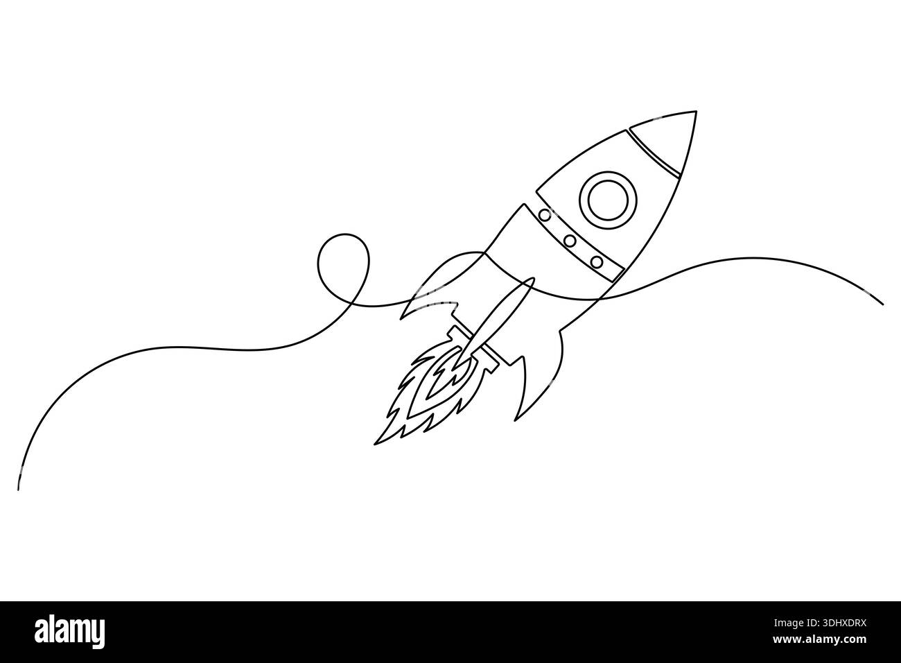 Rocket continuous one line drawing vector for scientific discovery and ...