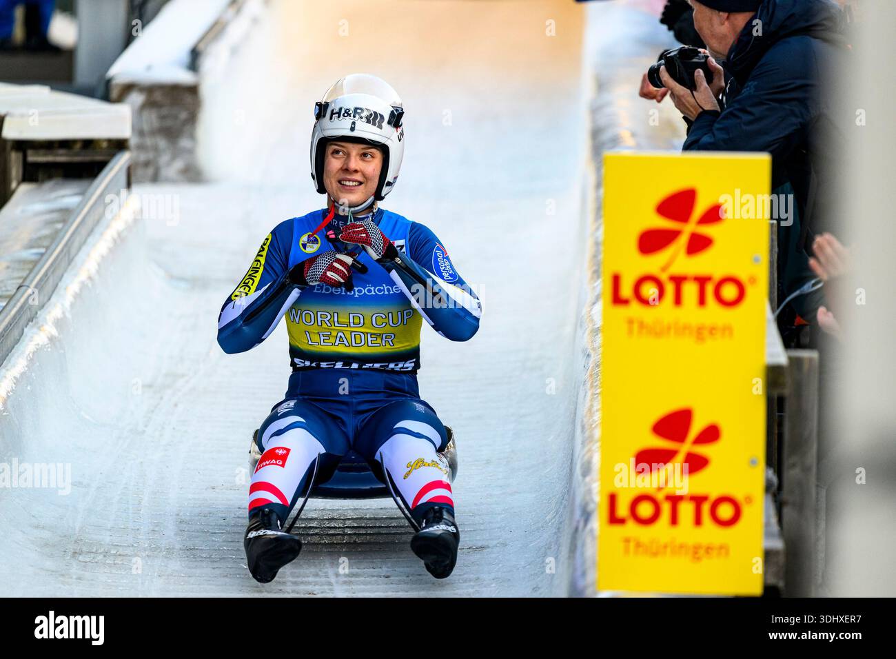 Schulte, Lisa (AUT) at the finish after run 2 in Oberhof on Friday. GER ...