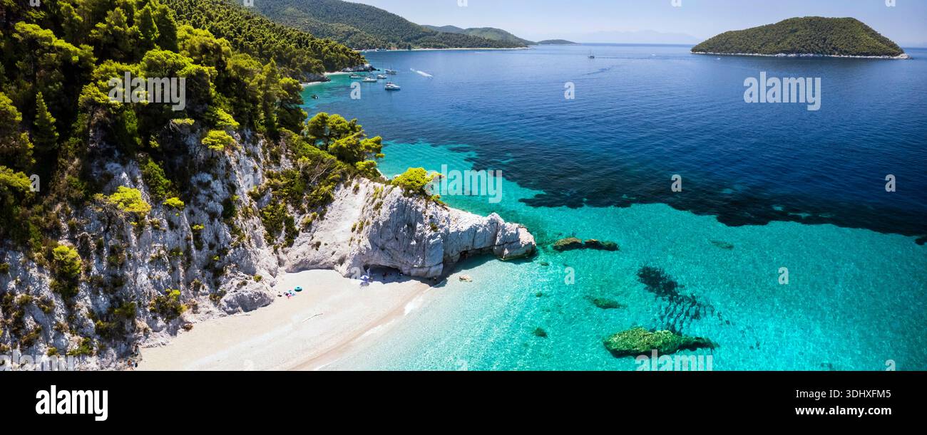 Best beaches of Greece. Sporades. Beautiful Skopelos island - Hovolos ...