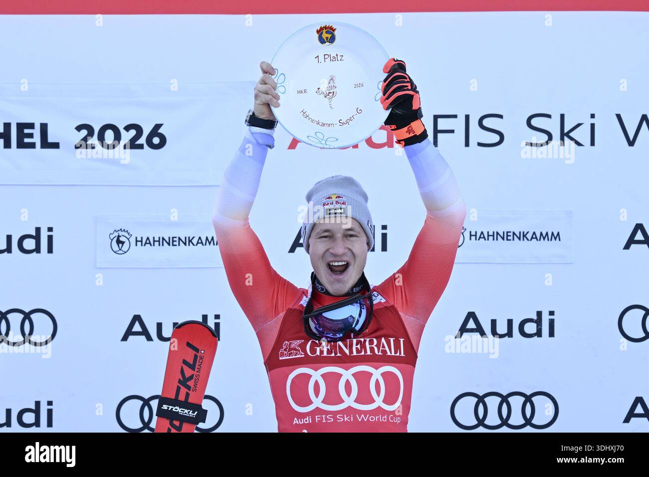 KITZBUEHEL, AUSTRIA - JANUARY 23: first place Marco Odermatt of ...