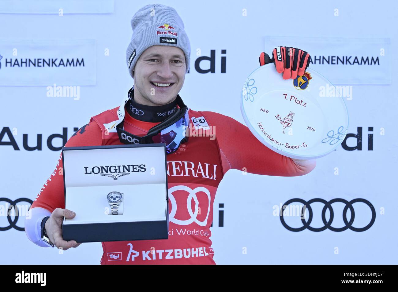 KITZBUEHEL, AUSTRIA - JANUARY 23: first place Marco Odermatt of ...