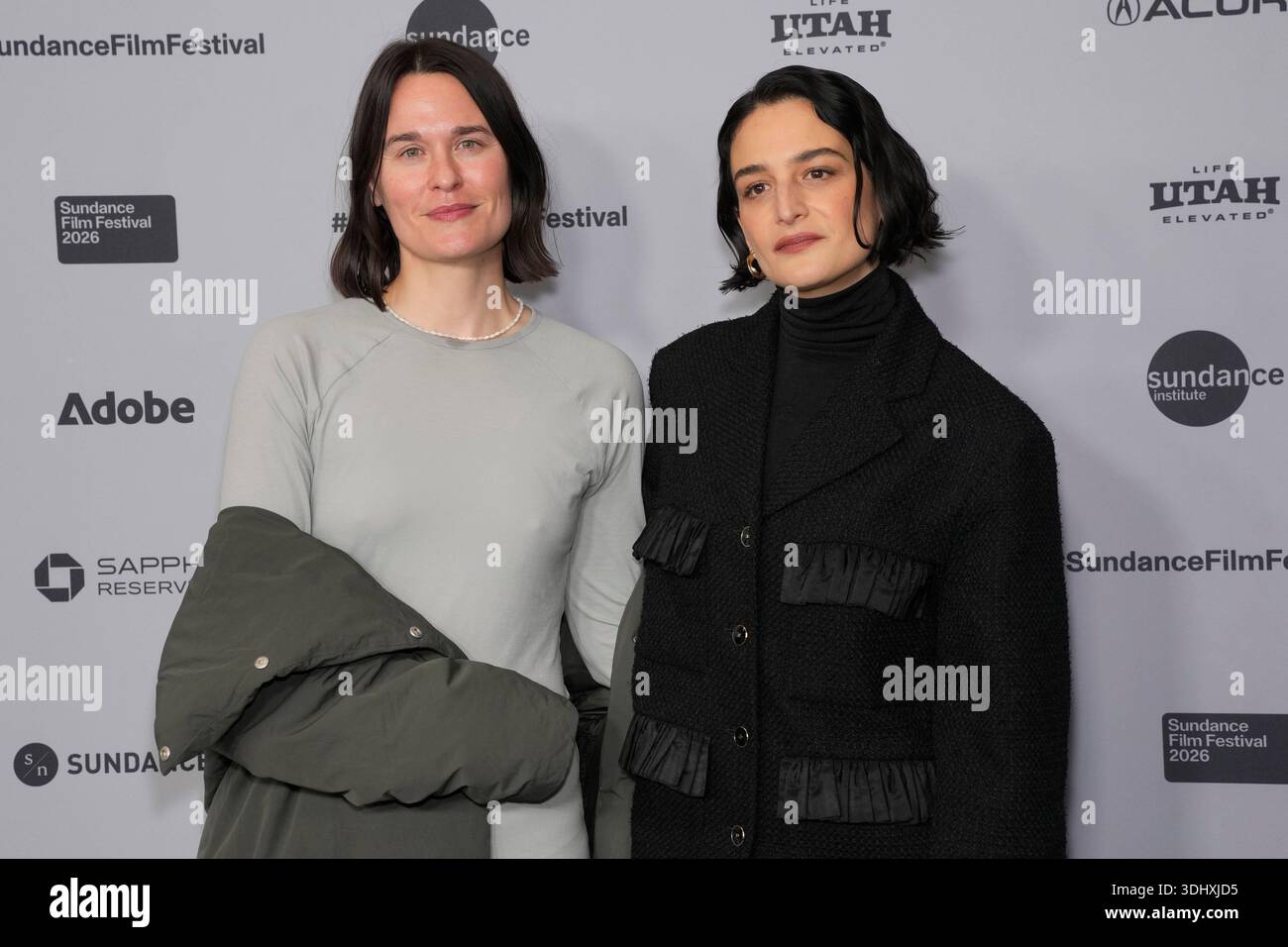 Rachel Lambert, left, and Jenny Slate attend the premiere of "Carousel ...